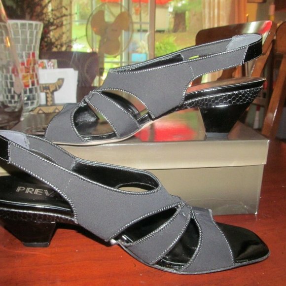 Prevata | Shoes | Prevata Sara Black Slingback Sandal Sz 1 New | Poshmark